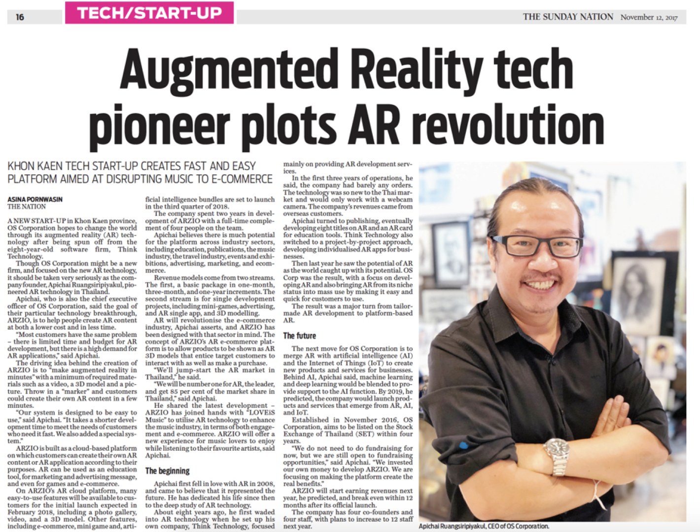 APICHAI IN THE NATION NEWS PAPER – Apichai